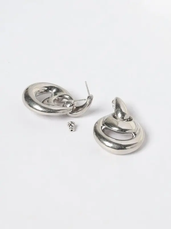 PANCONESI Blow Up Pendant Earrings In Chrome-plated Brass With Engraved Logo
