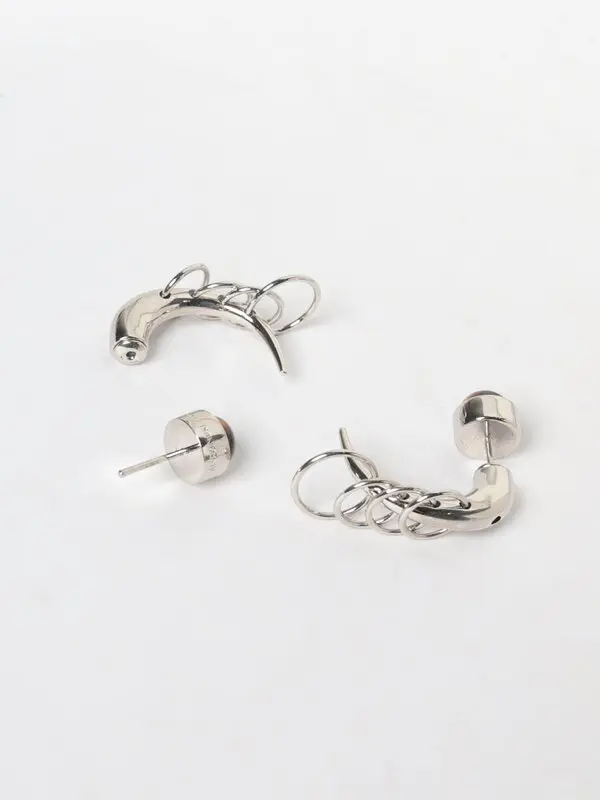 PANCONESI Spina Pendant Earrings In Chrome-plated Brass With Crystals