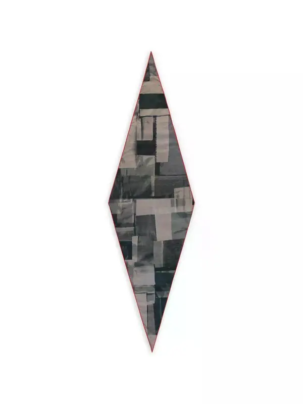 Zegna Abstract-print Diamond-shaped Scarf - Grey