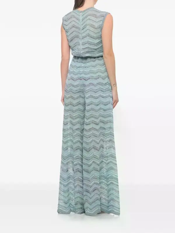 D.exterior Chevron Knit Wide-leg Jumpsuit