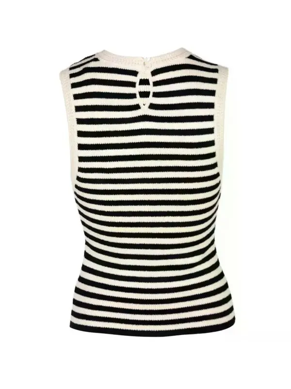 FRAME Ribbed Knit Crew Neck Vest