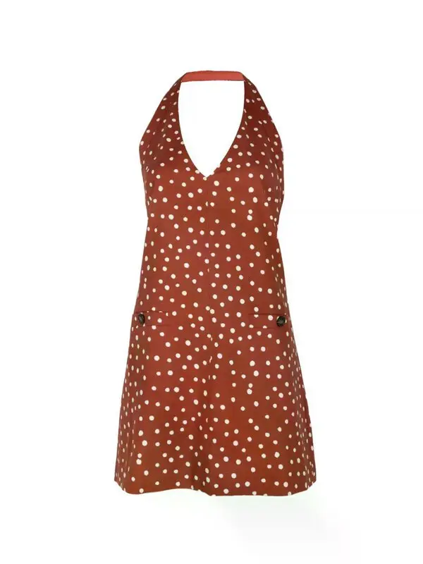 Tanya Taylor Sleeveless Polka-dot Mini Dress - Brown