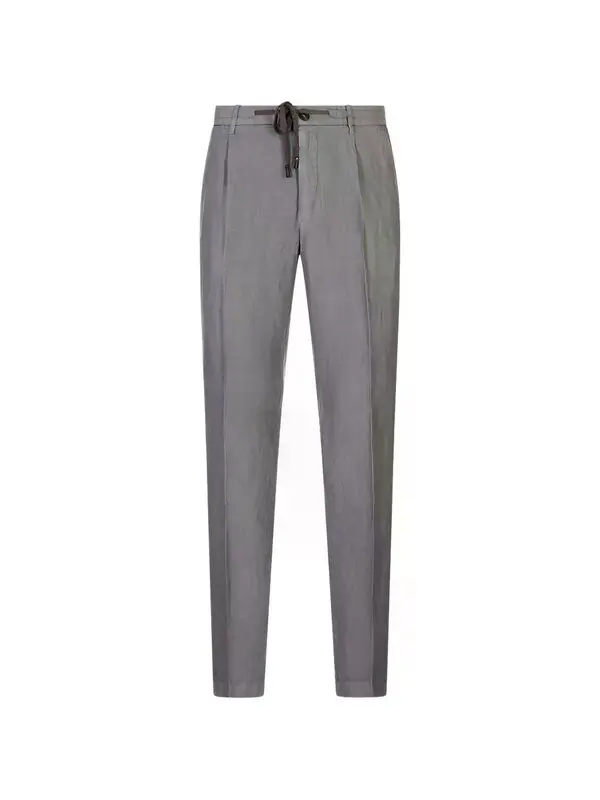 Peserico Linen Pleated Drawstring Trousers