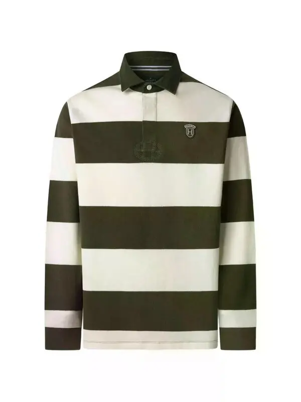 HACKETT LONDON Striped Long-sleeve Polo Shirt