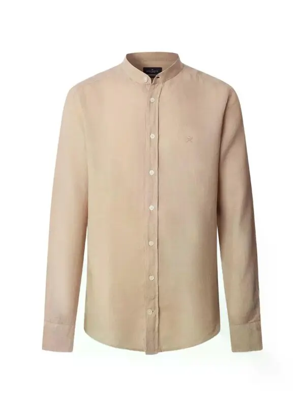 HACKETT LONDON Mandarin-collar Linen Shirt