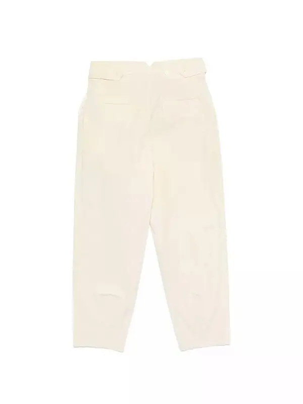PSOPHIA Cream Pleated Tapered Trousers
