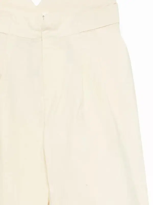 PSOPHIA Cream Pleated Tapered Trousers