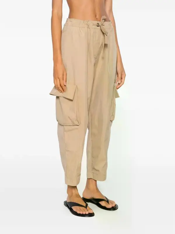 PSOPHIA Cotton Cargo Pants With Drawstring Detail