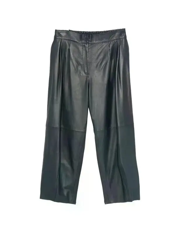 PSOPHIA Pleated Leather Trousers