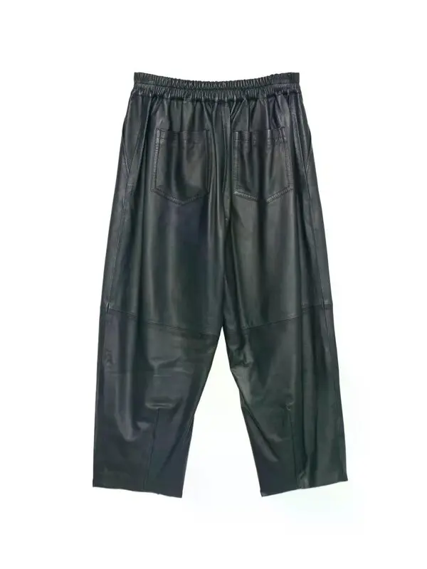 PSOPHIA Pleated Leather Trousers