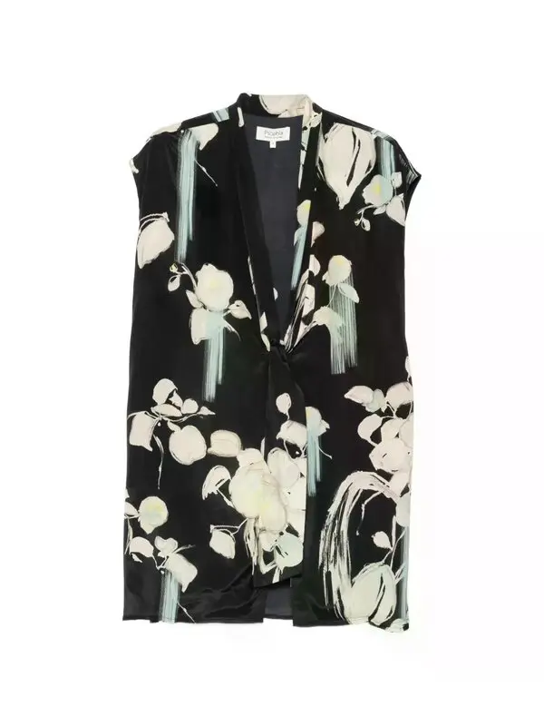PSOPHIA Sleeveless Floral Print Coat