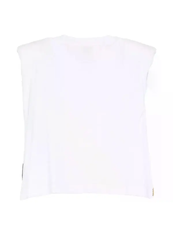 Just Cavalli Embellished Padded Shoulder T-shirt - White