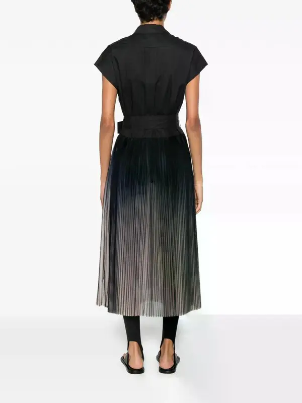 PSOPHIA Pleated Ombré Effect Midi Dress