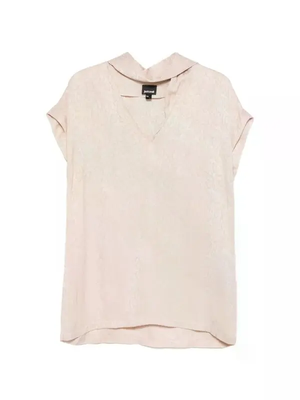 Just Cavalli Snake-print Scarf Detail Blouse
