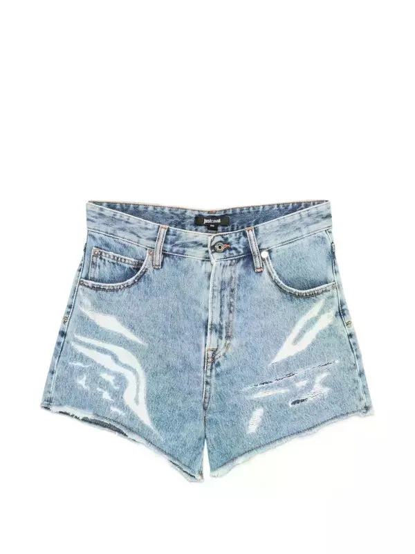Just Cavalli Distressed Raw-cut Denim Shorts
