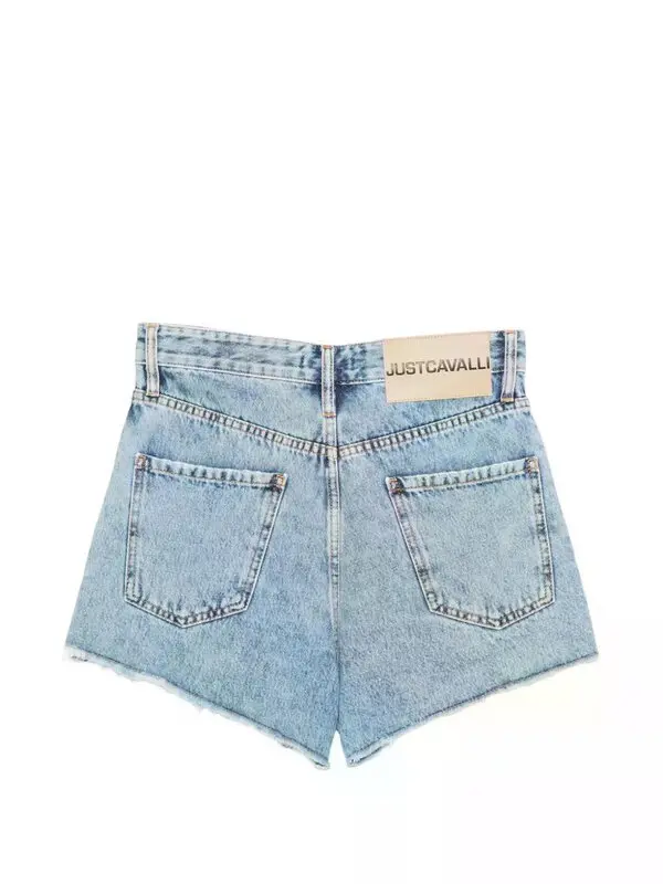 Just Cavalli Distressed Raw-cut Denim Shorts