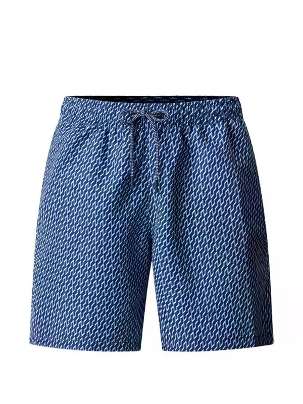 HACKETT LONDON Geo Block Drawstring Swim Trunks