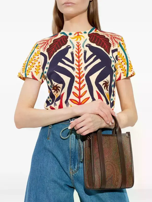 Etro Paisley-print Leather-trim Tote Bag