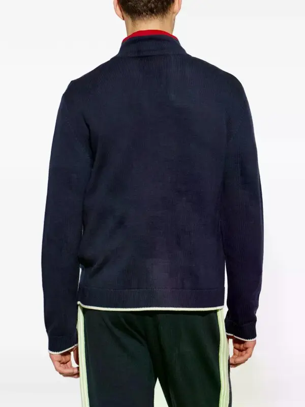 Casablanca Logo-embroidered Zip-up Cardigan