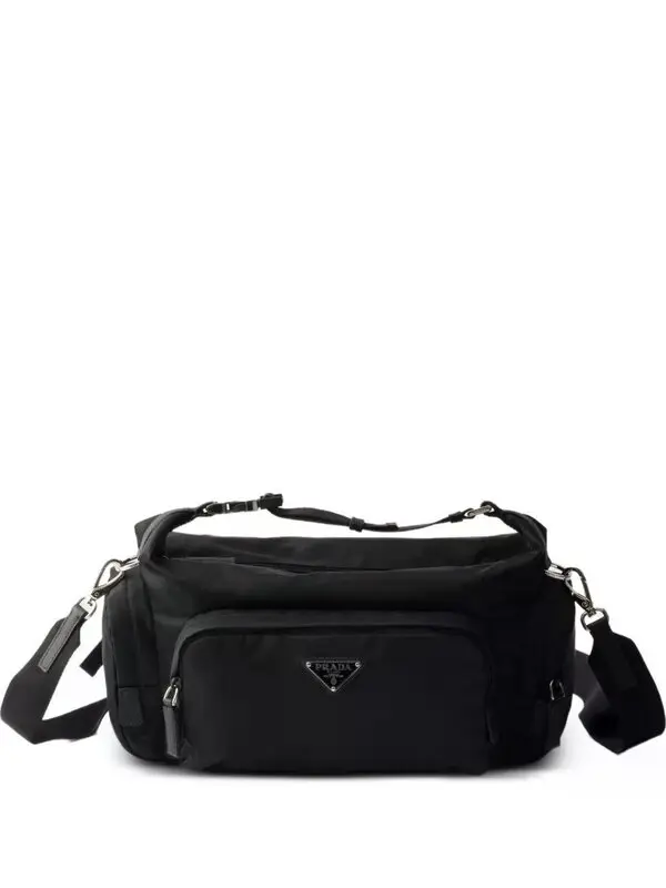 Prada Re-nylon And Saffiano-leather Shoulder Bag - Black