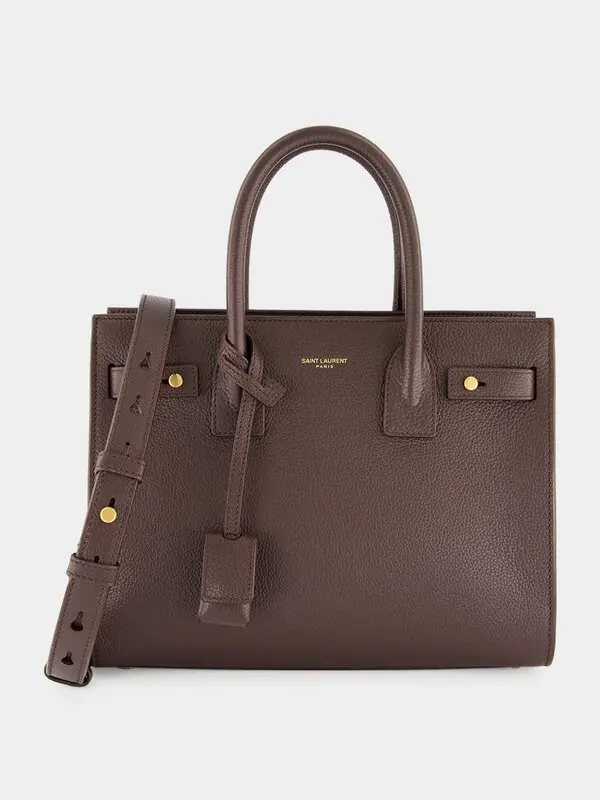Saint Laurent Arabica Sac De Jour Baby Leather Bag - Brown
