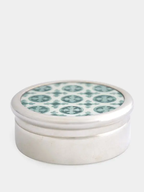 LEITÃO &AMP; IRMÃO Silver Box With Portuguese Tile - Green