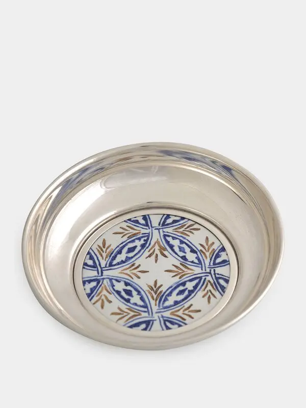 LEITÃO &AMP; IRMÃO Round Tray With Uptown Tile Detail