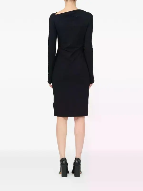 MAISON MARGIELA Lycra Jersey Asymmetric Neck Midi Dress
