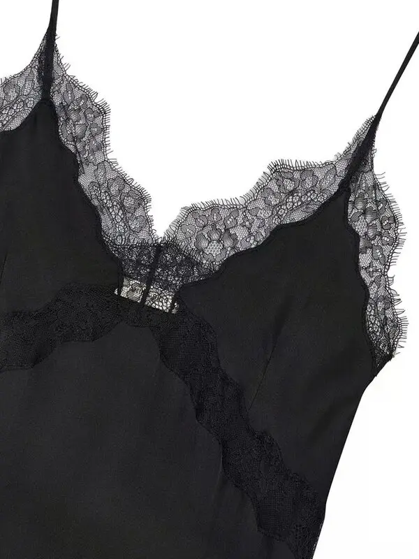 ANINE BING Lace-trimmed V-neck Maxi Dress