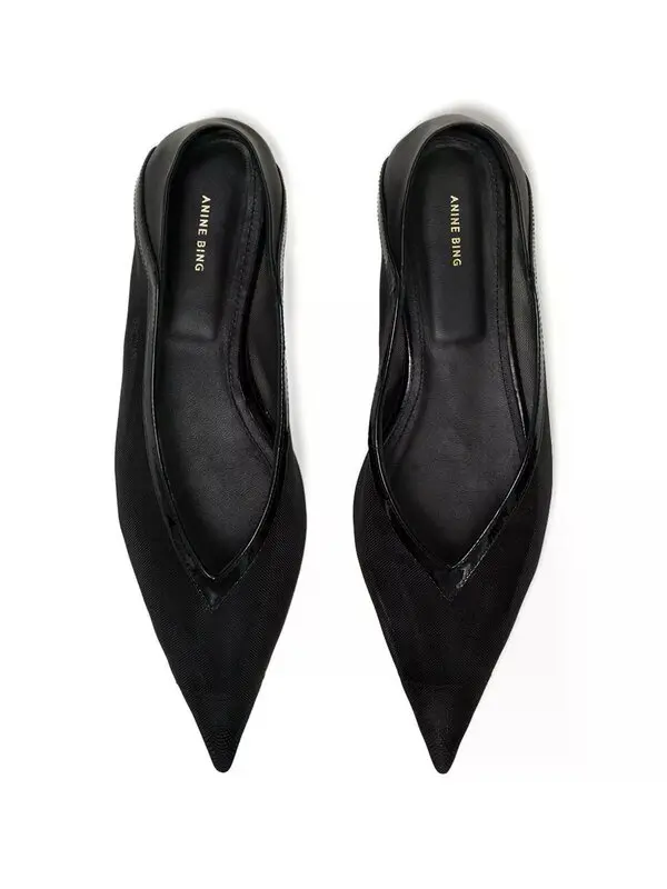 ANINE BING Aneka Mesh Ballet Flats - White