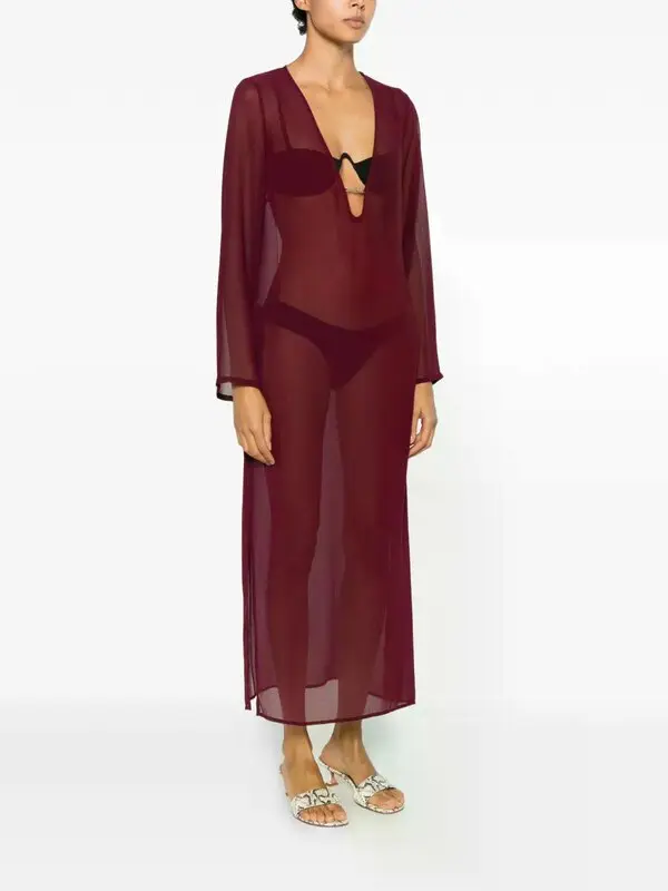 MC2 SAINT BARTH Plunging V-neck Side-slit Dress