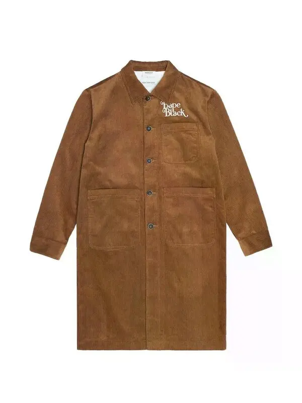 A BATHING APE Corduroy Coat With Logo Embroidery