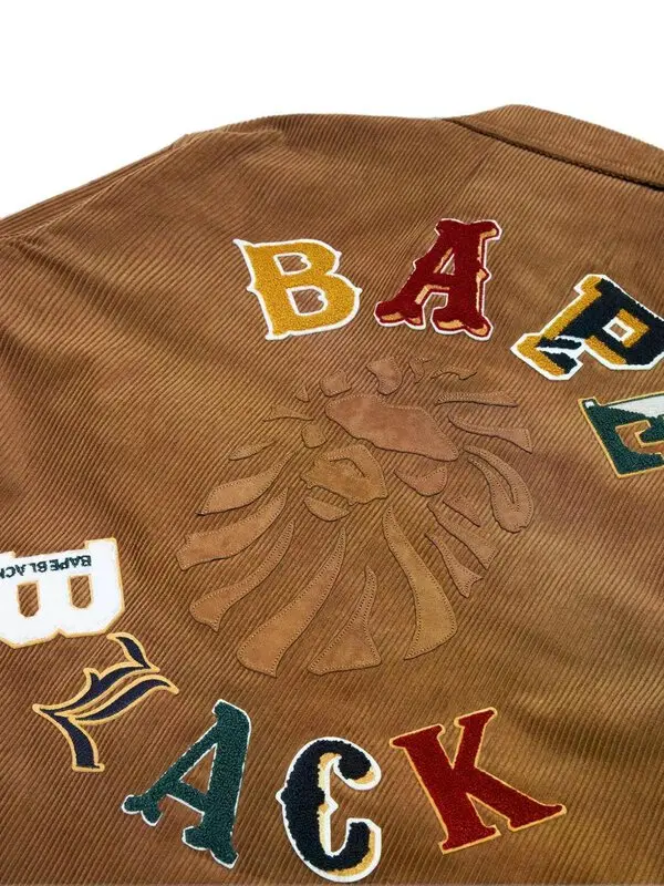 A BATHING APE Corduroy Coat With Logo Embroidery