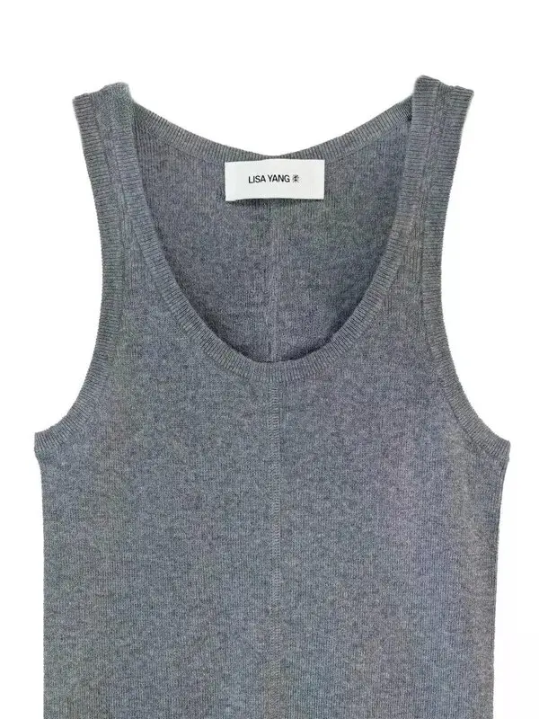 LISA YANG Ribbed Knit V-neck Sleeveless Top
