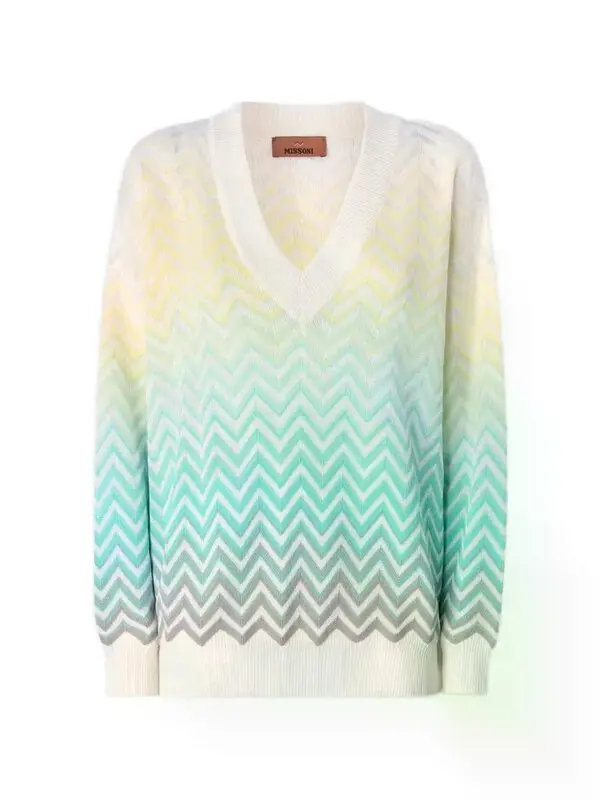 Missoni Zigzag Knit V-neck Sweater