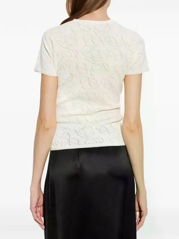 BY MALENE BIRGER Pointelle Knit T-shirt - Neutrals