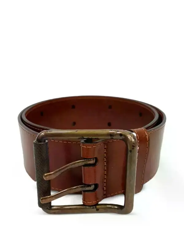 Burberry Double Holed Leather Belt - Brown