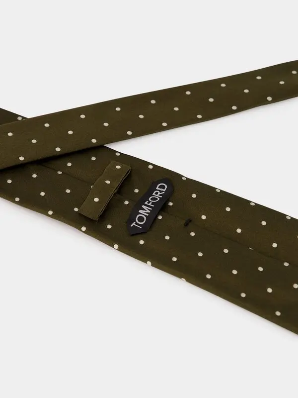 TOM FORD Silk Polka Dot Neck Tie - Green