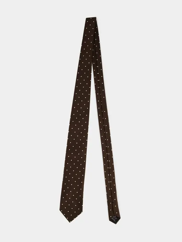 TOM FORD Chocolate Polka Dot Silk Neck Tie - Brown