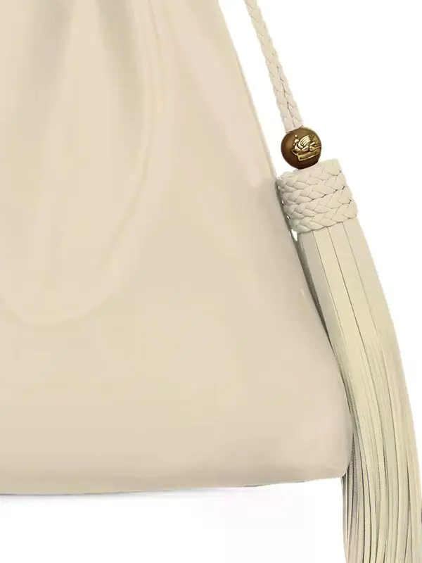 Etro Leather Shoulder Bag With Tassel Detail - Neutrals