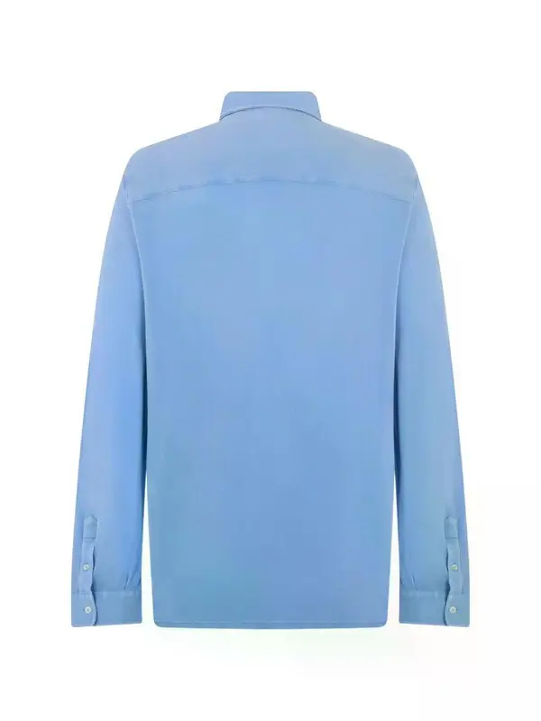 Fedeli Long-sleeve Cotton Shirt - Blue