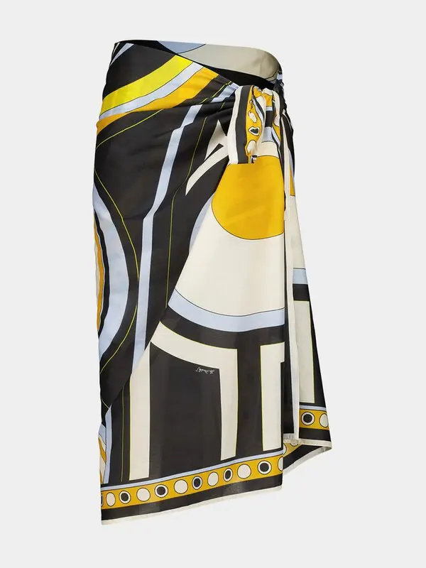 La DoubleJ Sanctuary Placée Black Cotton Pareo - Multicolour