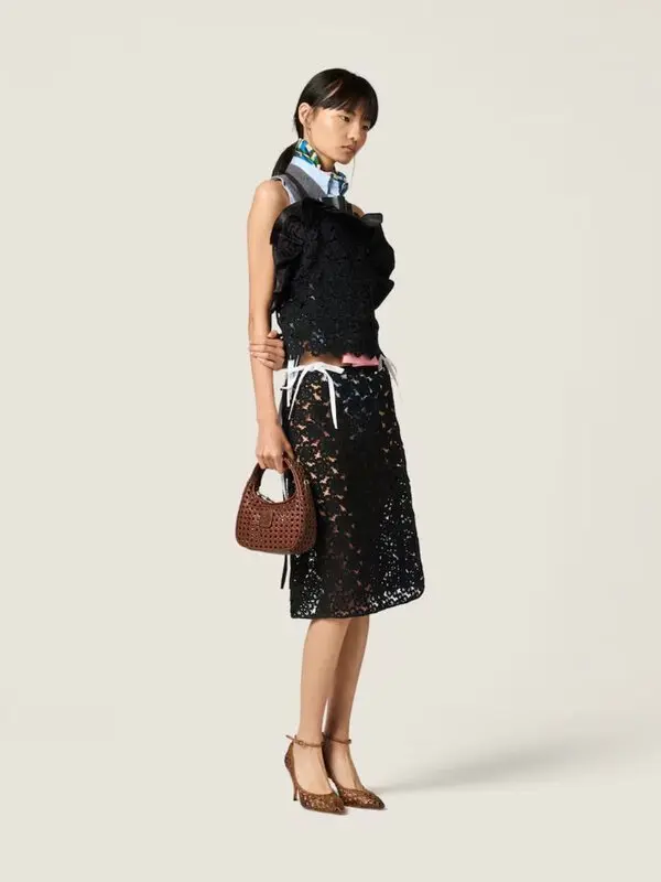 Miu Miu Oak Wander Woven Leather Hobo Bag - Brown