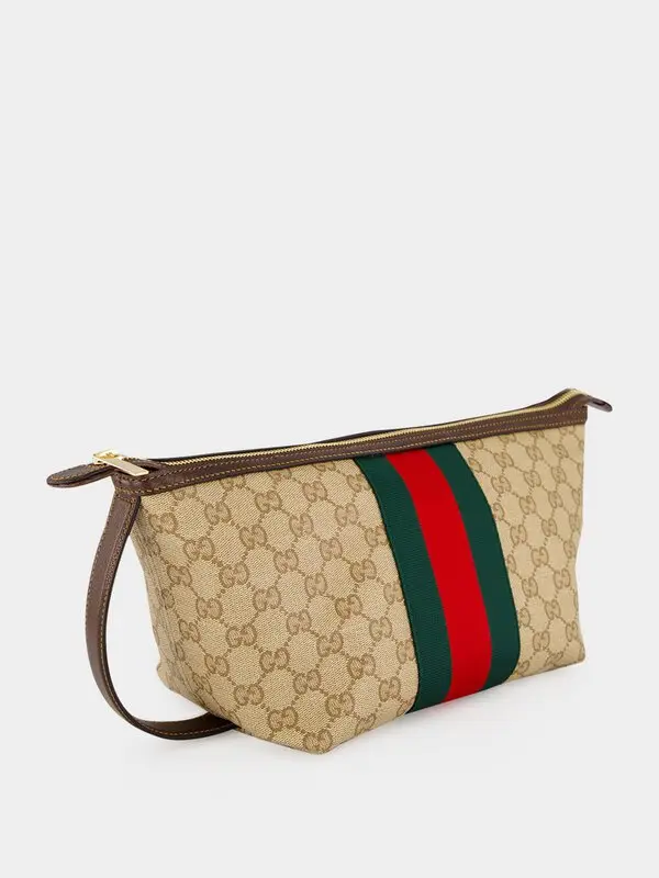 Gucci Gg Canvas Toiletry Case With Web Stripe