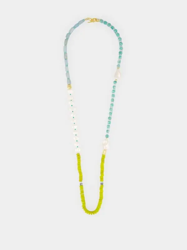 LIZZIE FORTUNATO Aqua Cabana" Beaded Statement Necklace