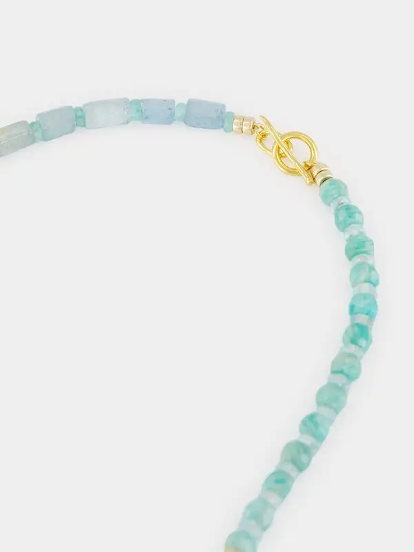 LIZZIE FORTUNATO Aqua Cabana" Beaded Statement Necklace