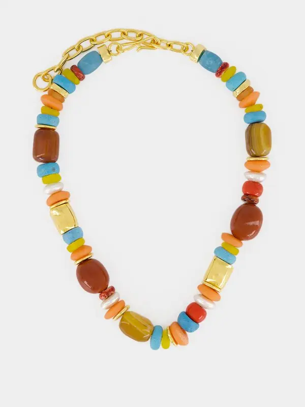 LIZZIE FORTUNATO Coral Souvenir Oyster Beads Necklace - Multicolour