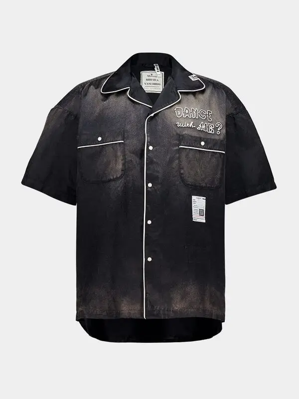Mihara Yasuhiro Sun Faded Satin Shirt - Black