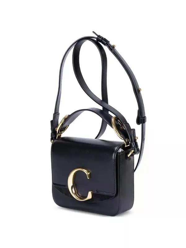 Chloé C Logo Shoulder Bag - Black