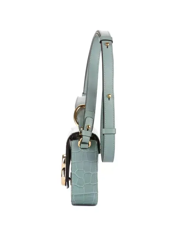 Chloé C Crocodile-effect Shoulder Bag - Blue